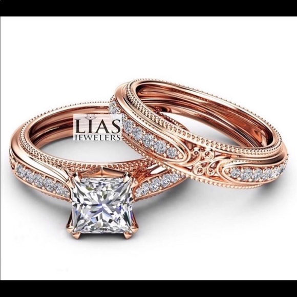 Jewelry | New 18k Rose Gold Wedding Ring Set | Poshmark
